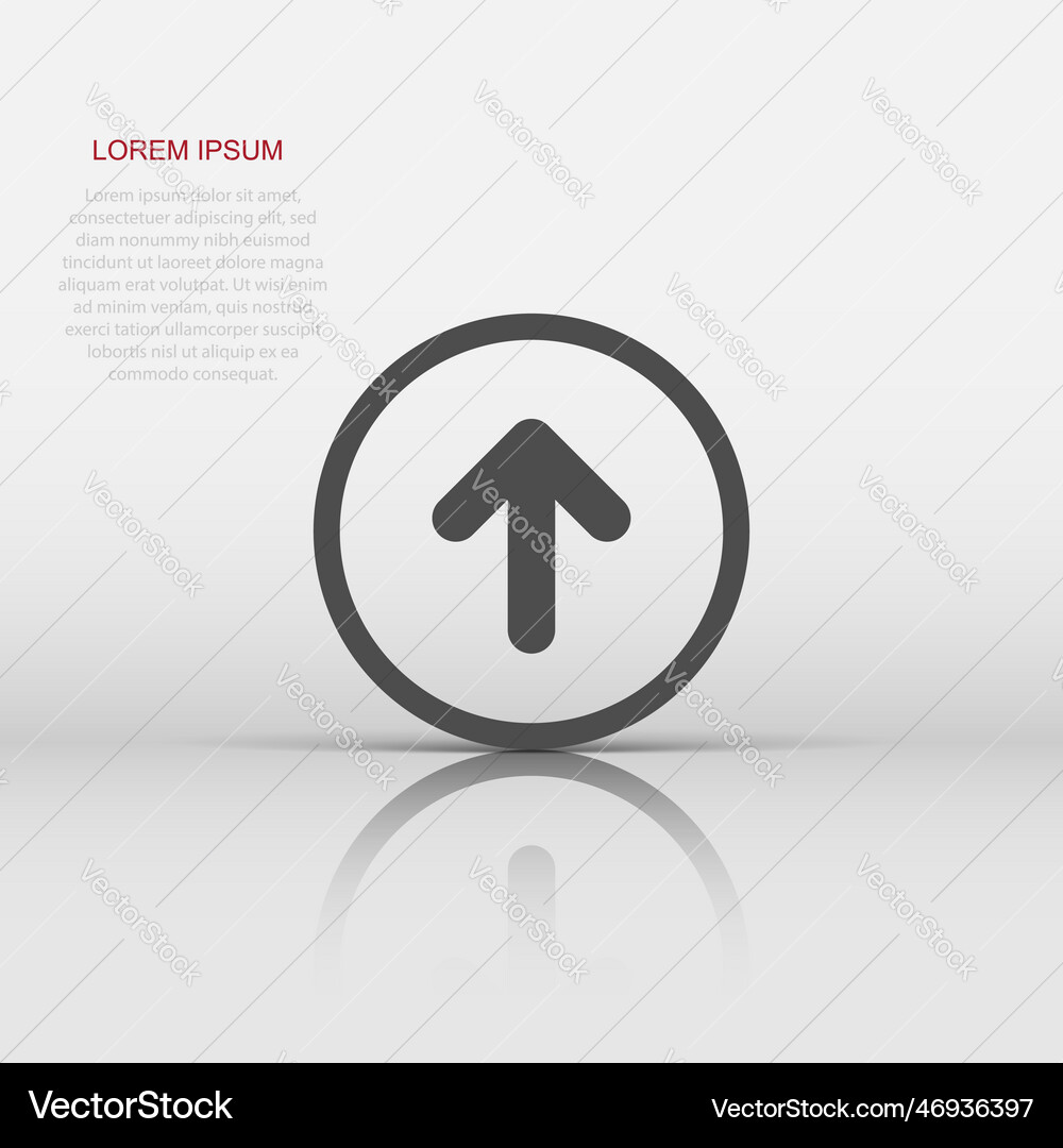 Arrow up icon in flat style forward sign Vector Image