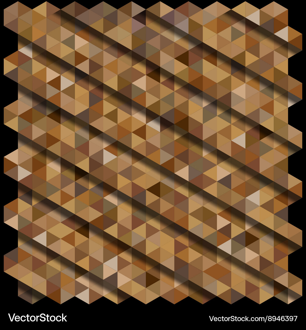 Brown color hexagon pattern background with shadow