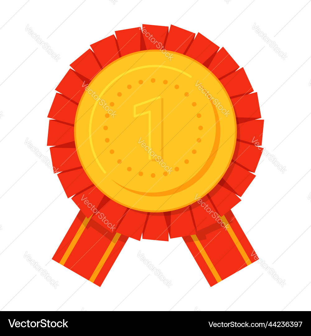 Chest gold medal - modern flat design style single
