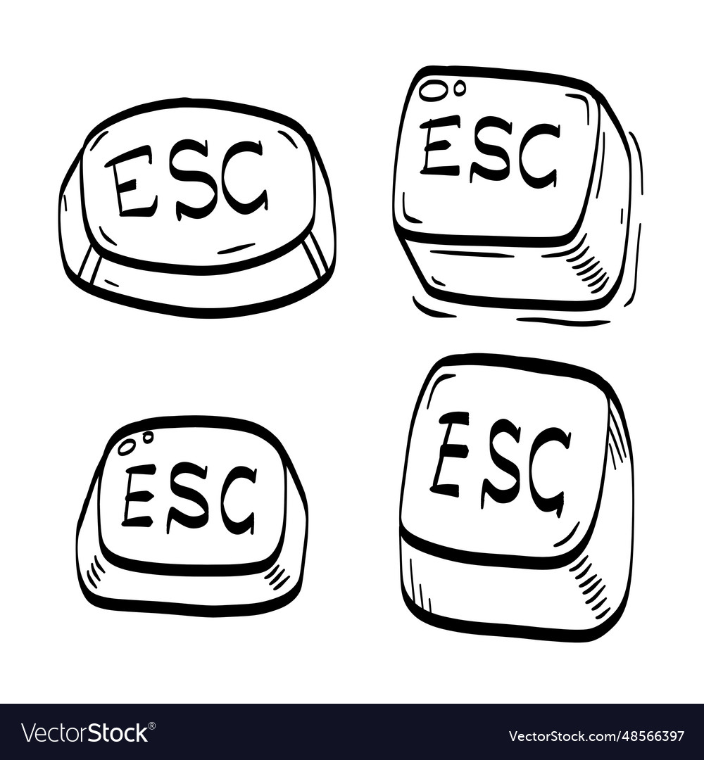 Esc button icon hand drawn control key Royalty Free Vector Esc button icon hand drawn control key Royalty Free Vector