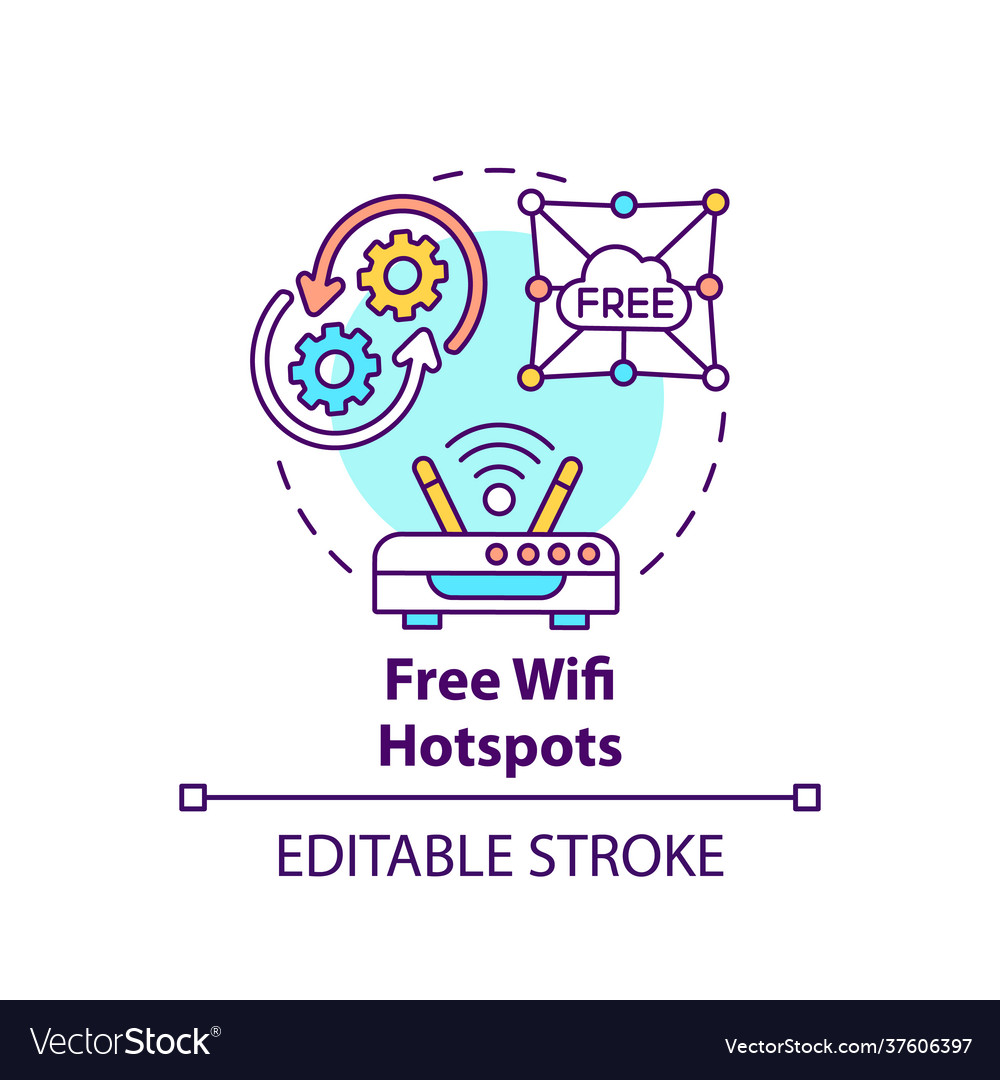 Free wifi hotspots concept icon Royalty Free Vector Image