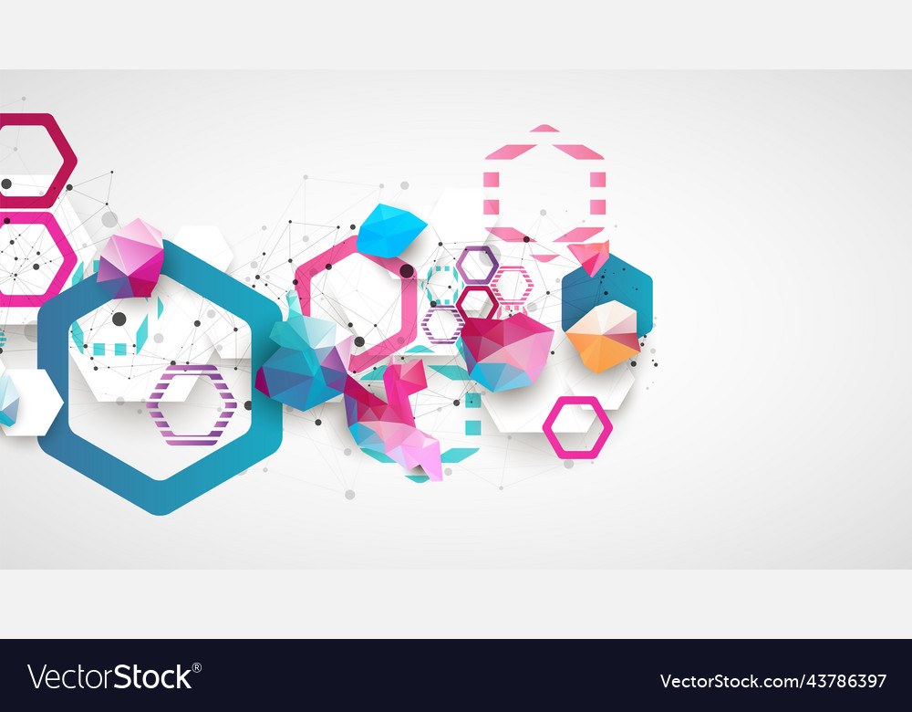 Hexagonal geometric array abstract background Vector Image
