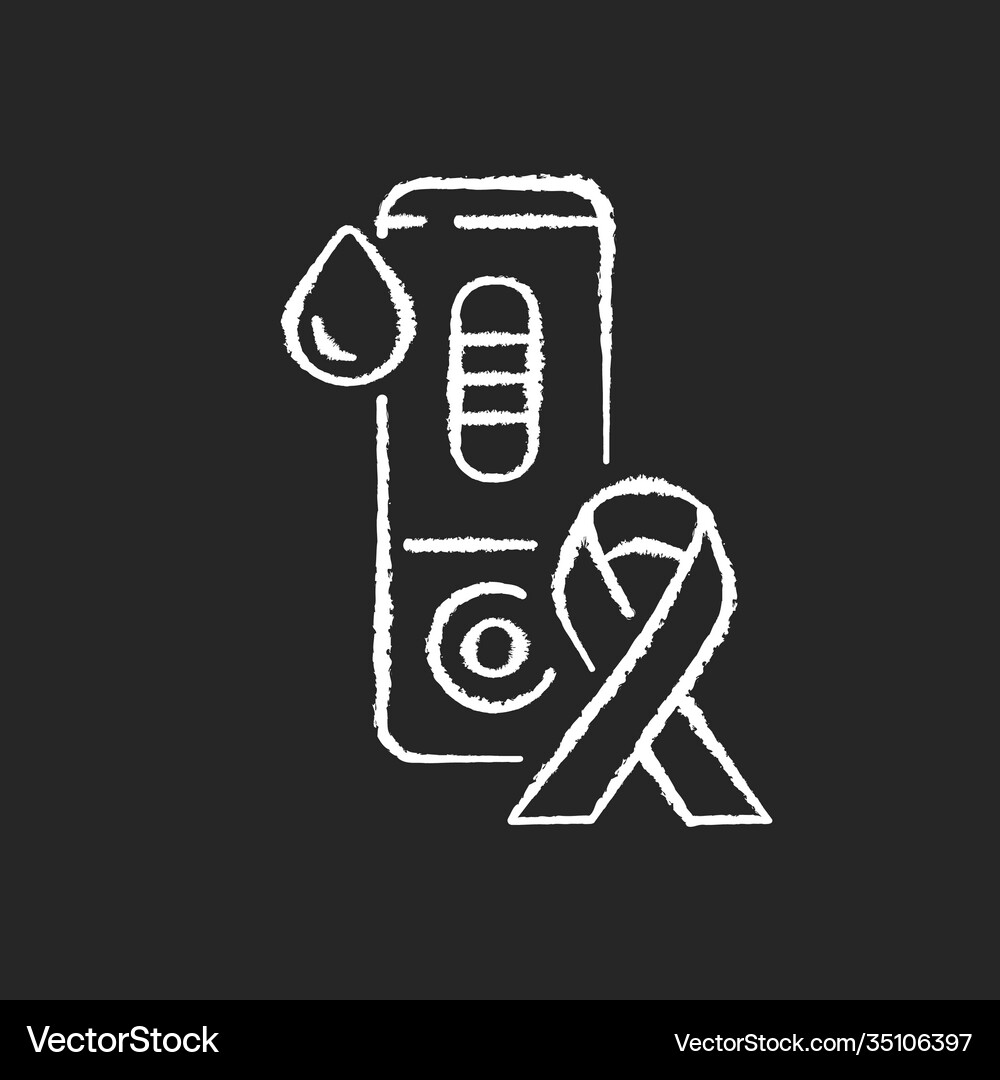 Hiv test chalk white icon on black background Vector Image