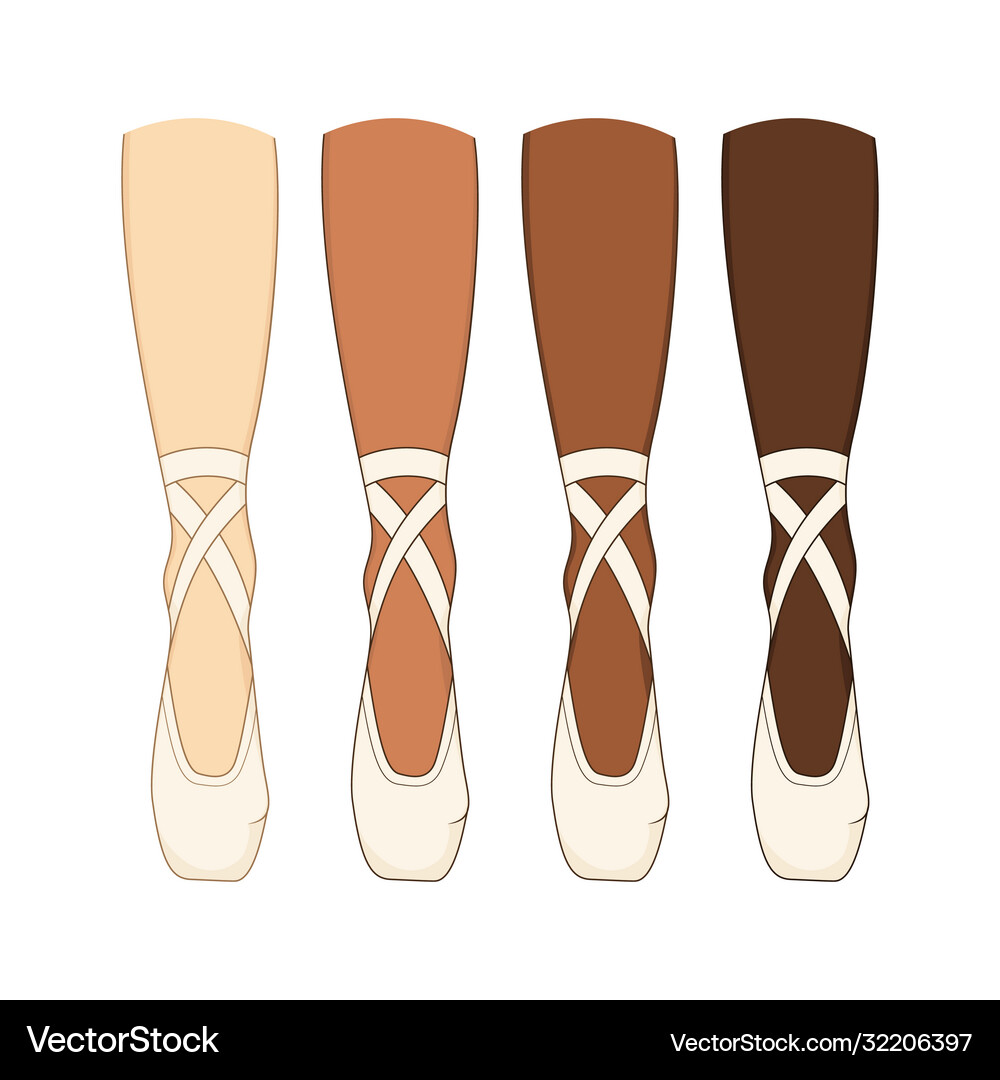 Legs a ballerina in pointes Royalty Free Vector Image