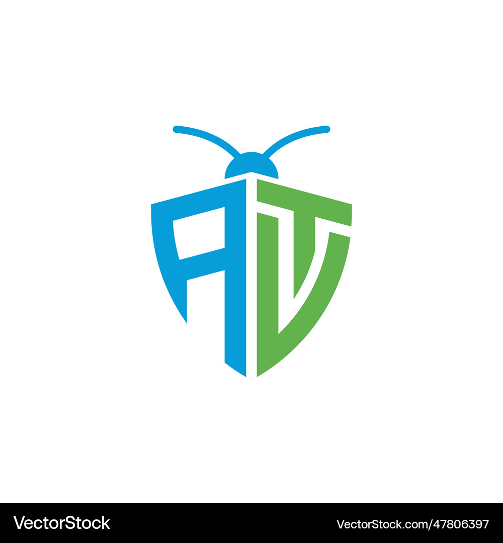 Letters atv avt pest control logo Royalty Free Vector Image