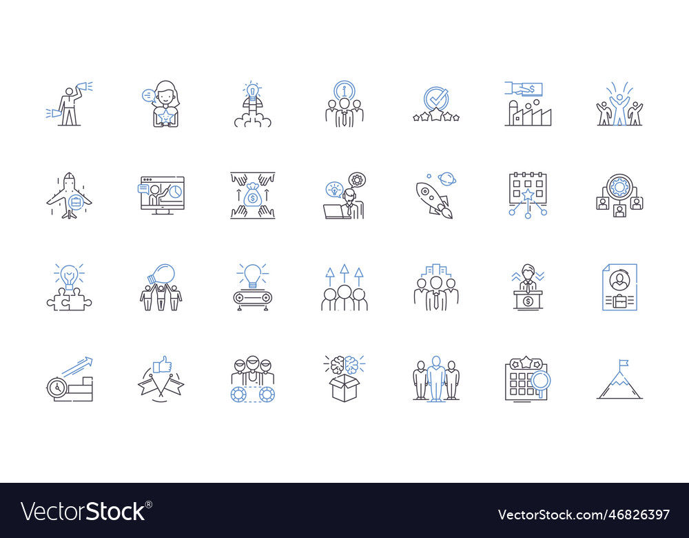 Novel start-up line icons collection innovation Vector Image