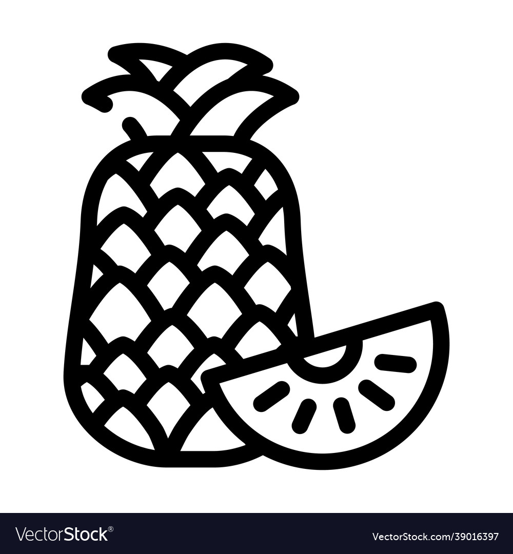 Pineapple fruit line icon Royalty Free Vector Image