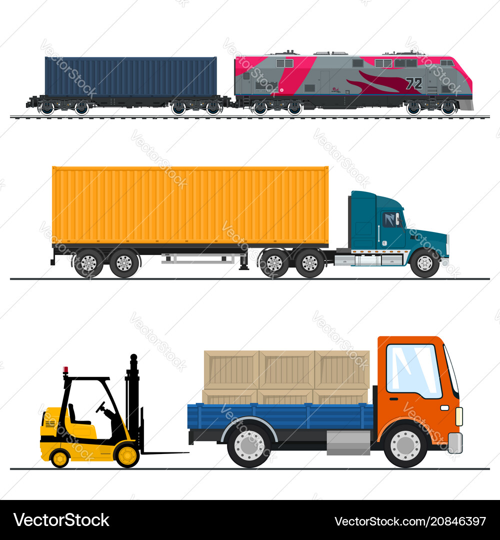 Set of freight transport Royalty Free Vector Image