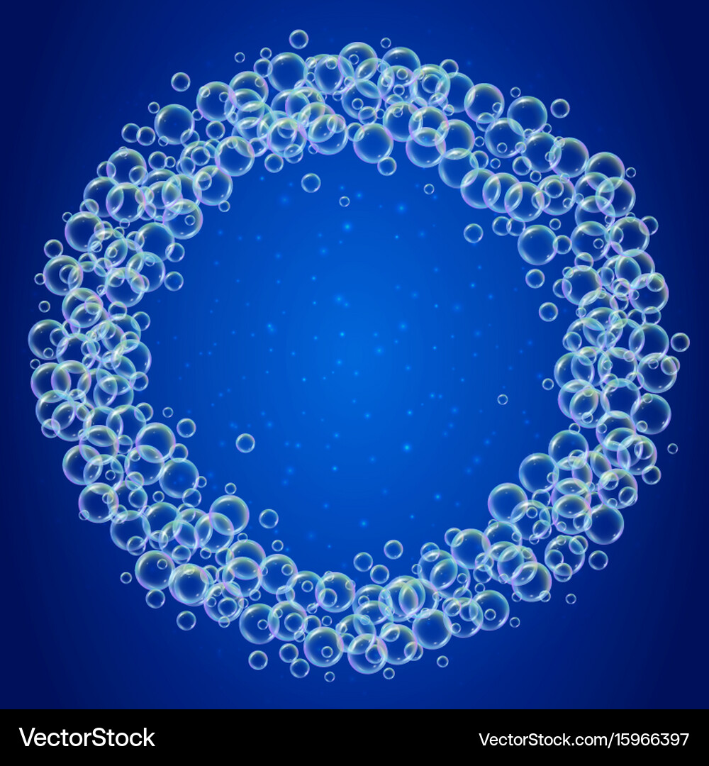 Shampoo foam with colorful realistic bubbles Vector Image