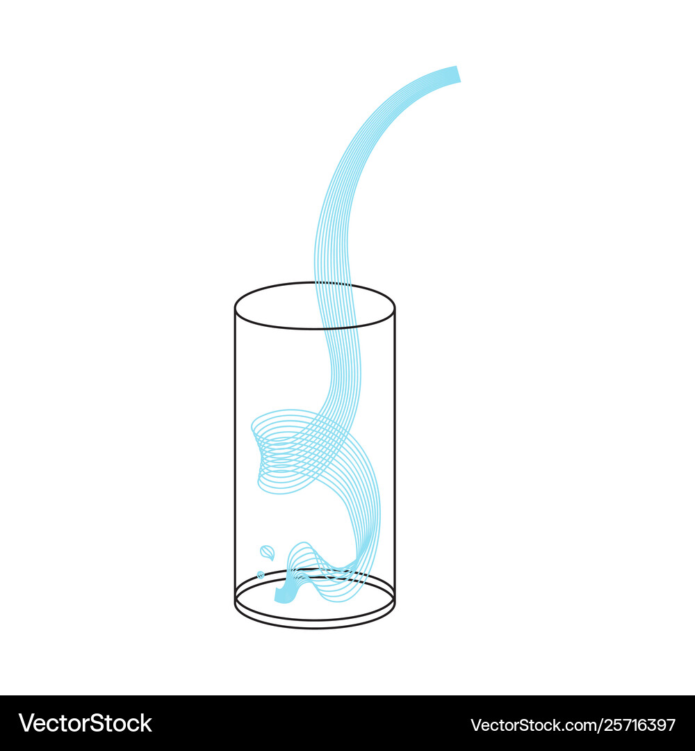 Water splash pour in glass set Royalty Free Vector Image