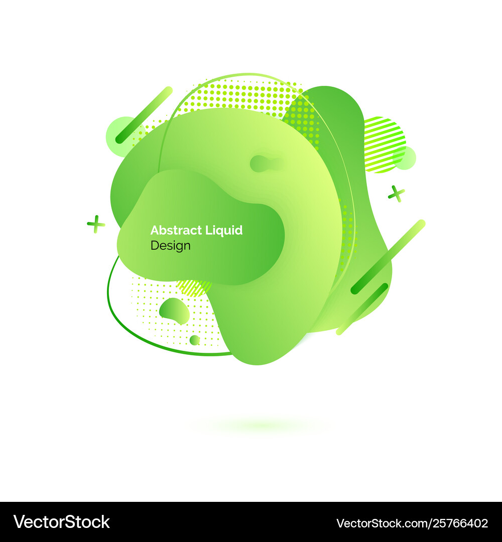 Abstract liquid design green supstance and drops Vector Image
