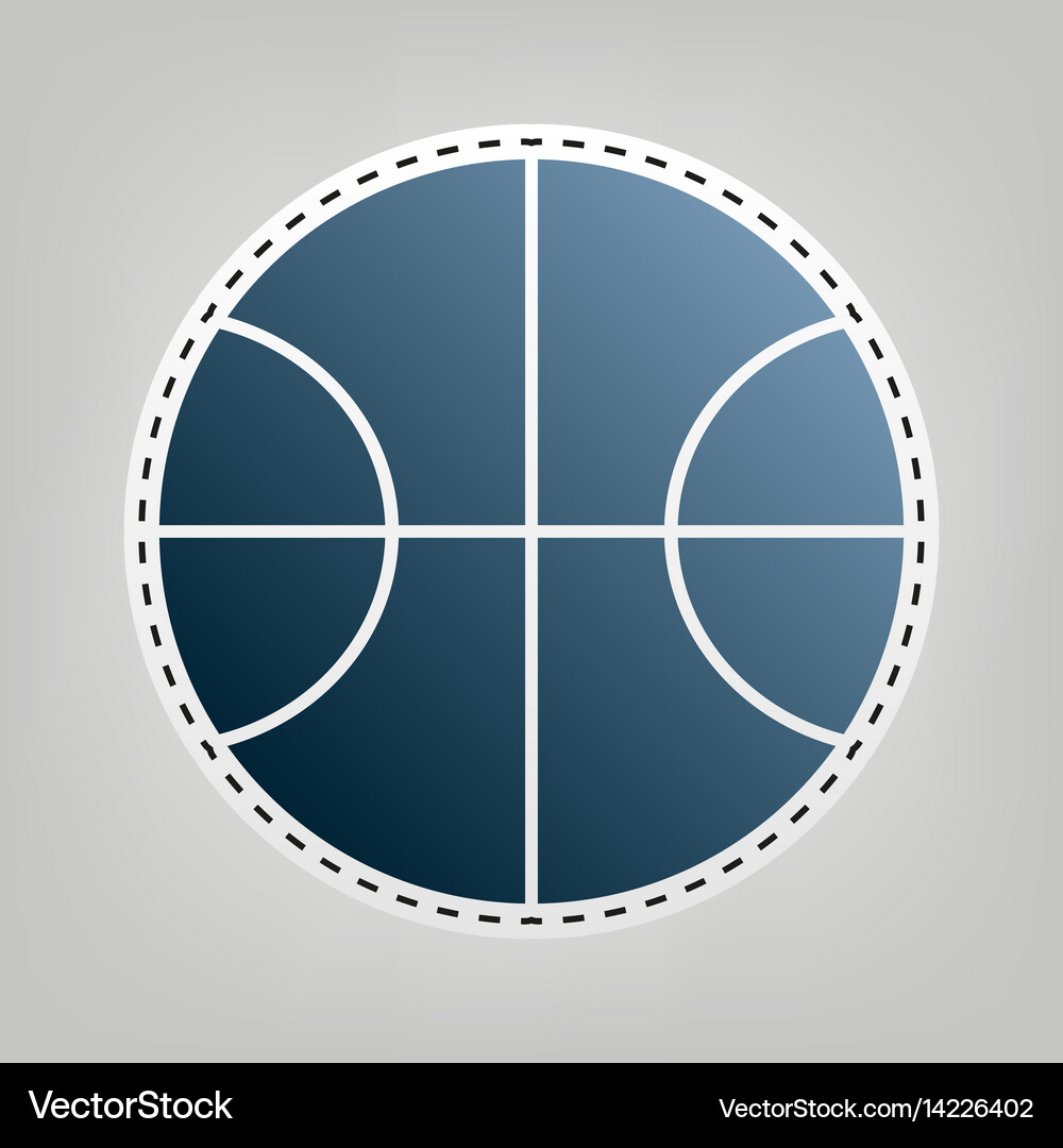 Basketball ball sign blue Royalty Free Vector Image