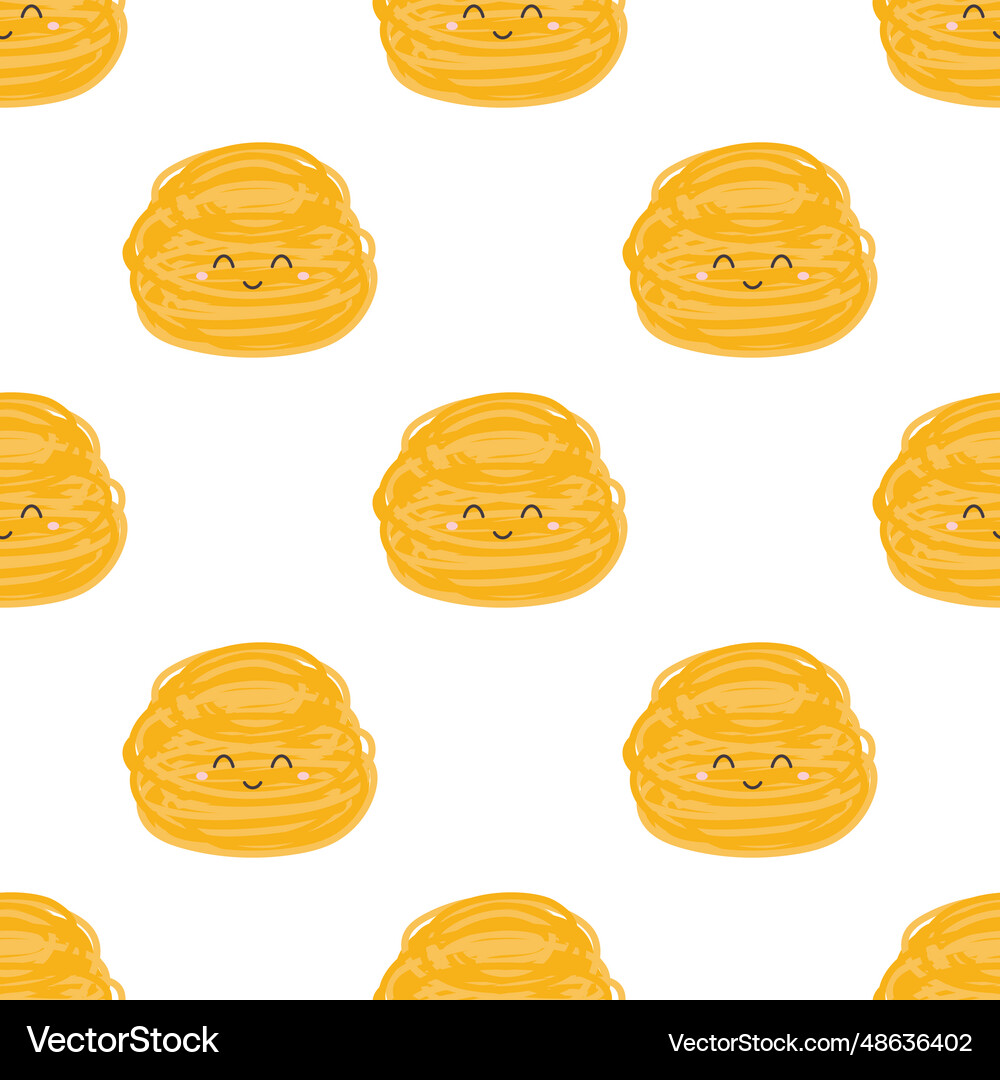 Cartoon seamless pattern of cute pasta Royalty Free Vector