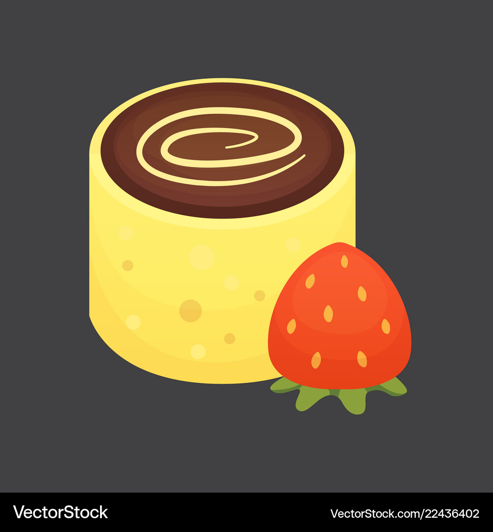Chocolate dessert roll bakery products sweet Vector Image