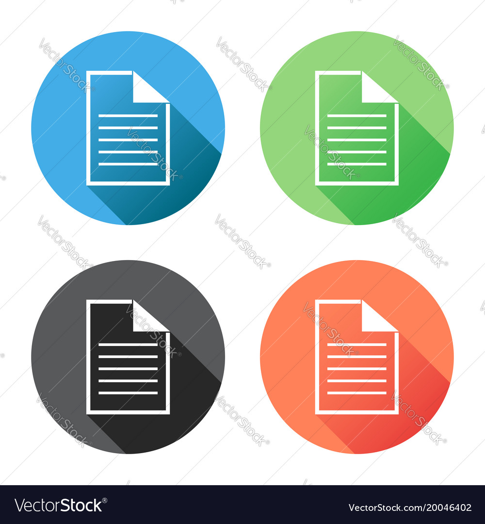 Document icon flat isolated documents symbol Vector Image