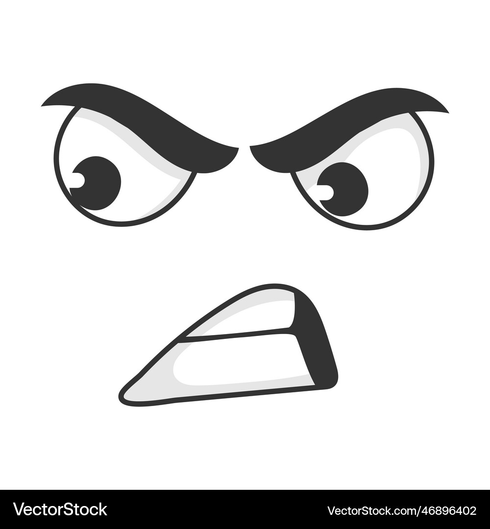 Expression of anger and aggression cartoon face Vector Image