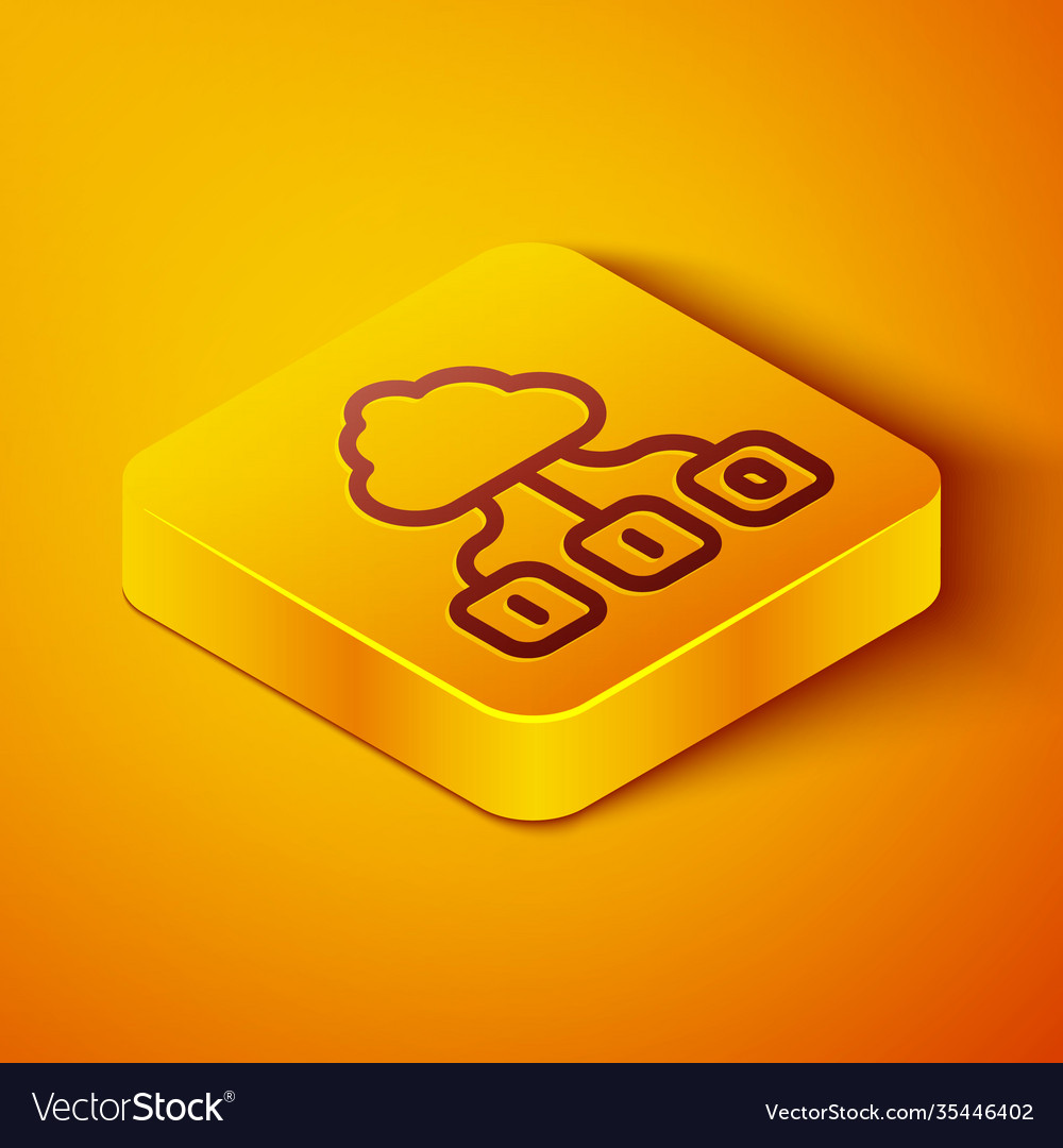 Isometric line cloud technology data transfer Vector Image