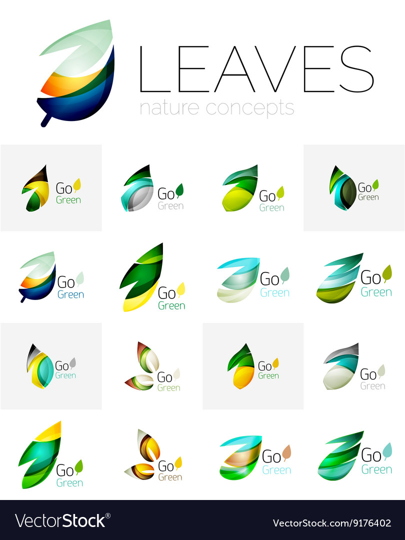 Leaf logo set Royalty Free Vector Image - VectorStock