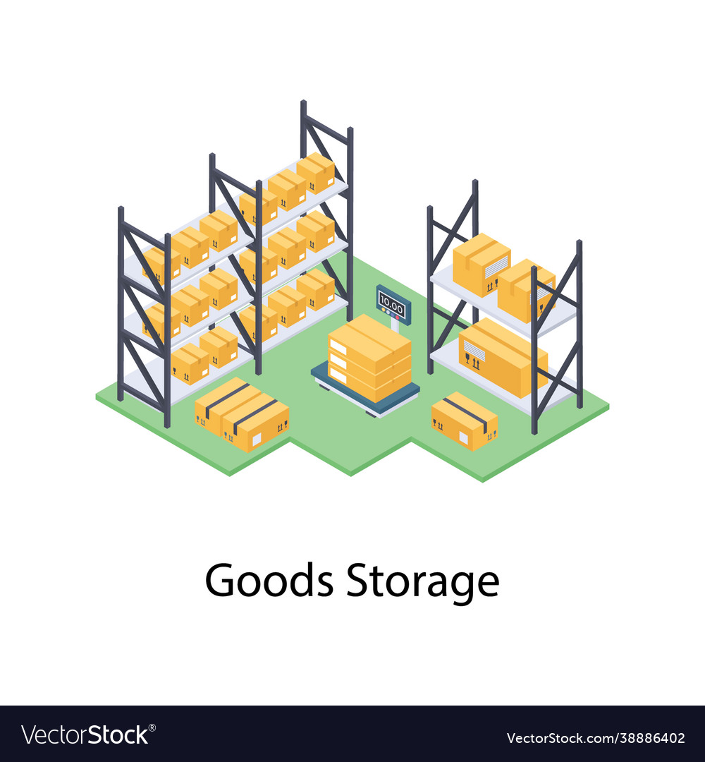 Parcel storage rack Royalty Free Vector Image - VectorStock