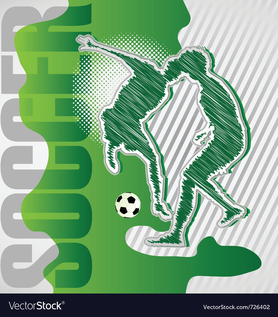 Scribble soccer poster Royalty Free Vector Image