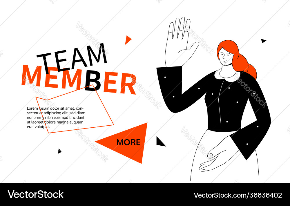 Team member - modern colorful line design style Vector Image