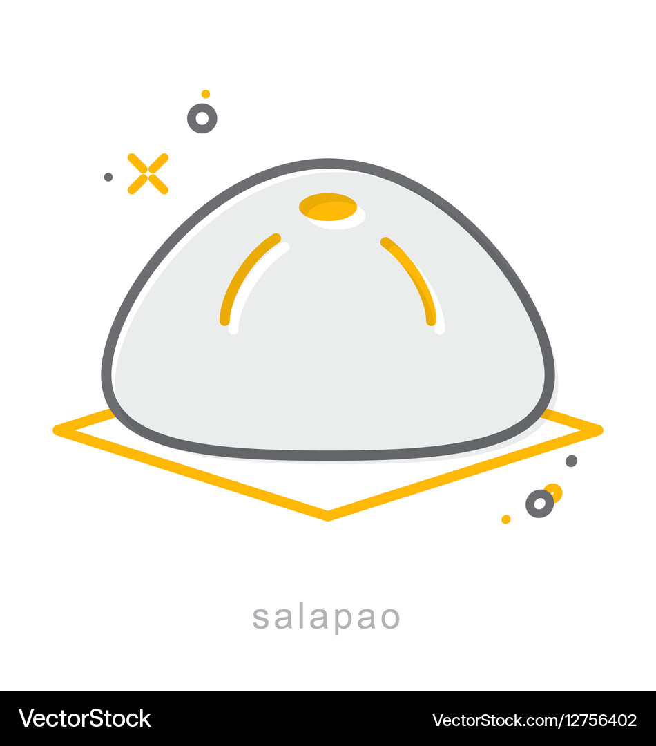 Thin line icons Salapao Royalty Free Vector Image