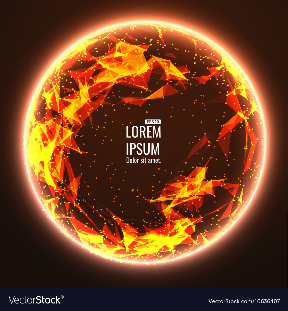 Abstract 3d illuminated distorted mesh sphere Vector Image