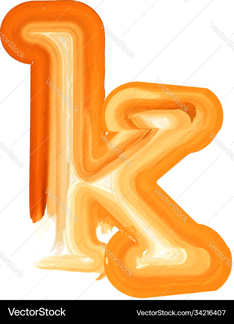 Abstract oil paint letter k Royalty Free Vector Image