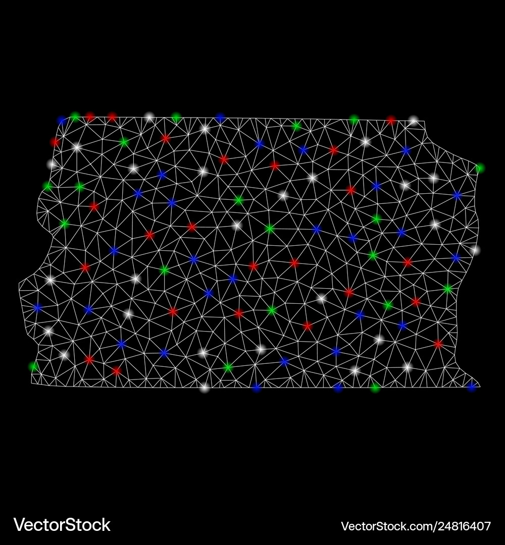 Bright mesh network brazil distrito federal map Vector Image