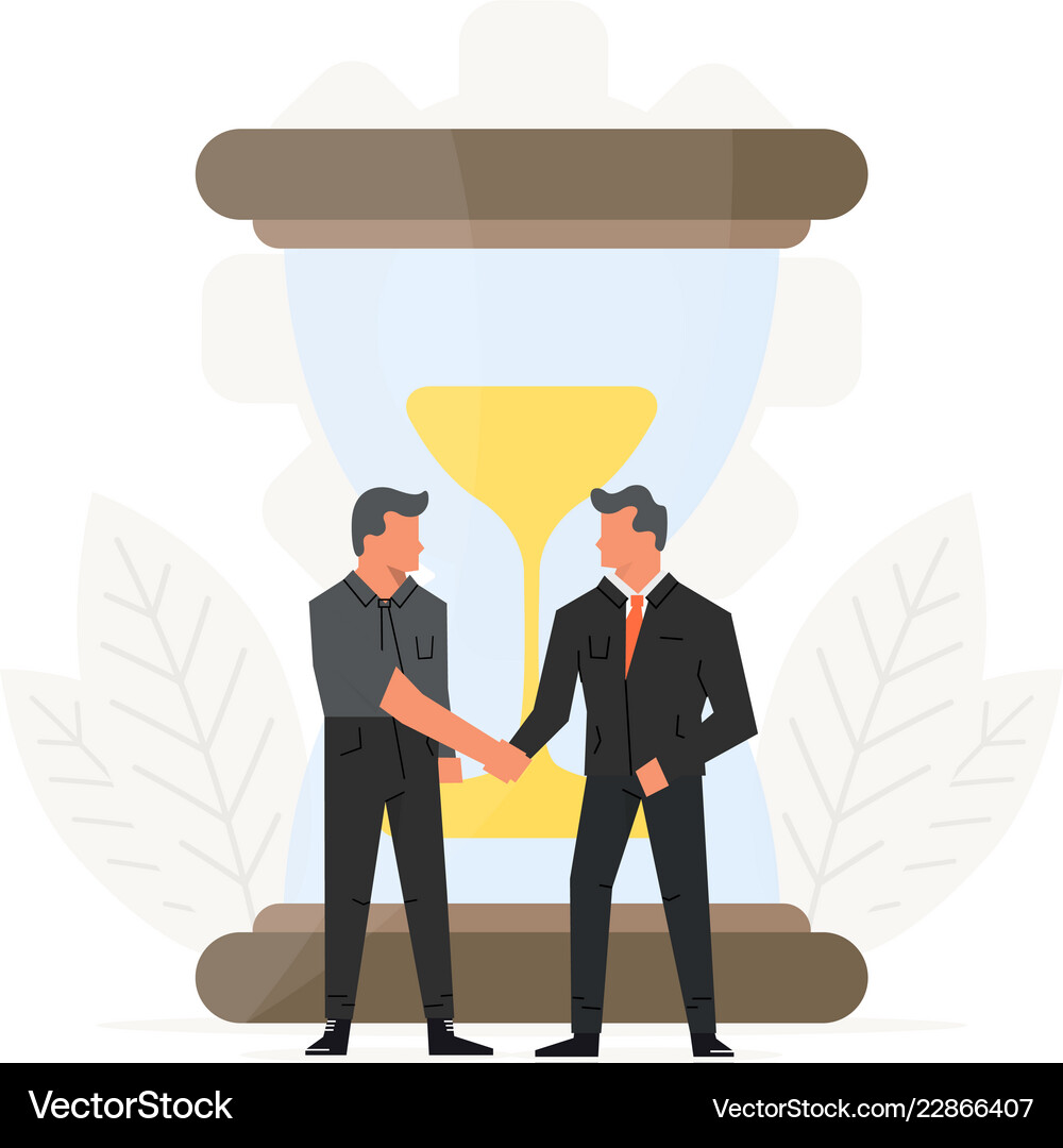 Business time management businessmen Royalty Free Vector