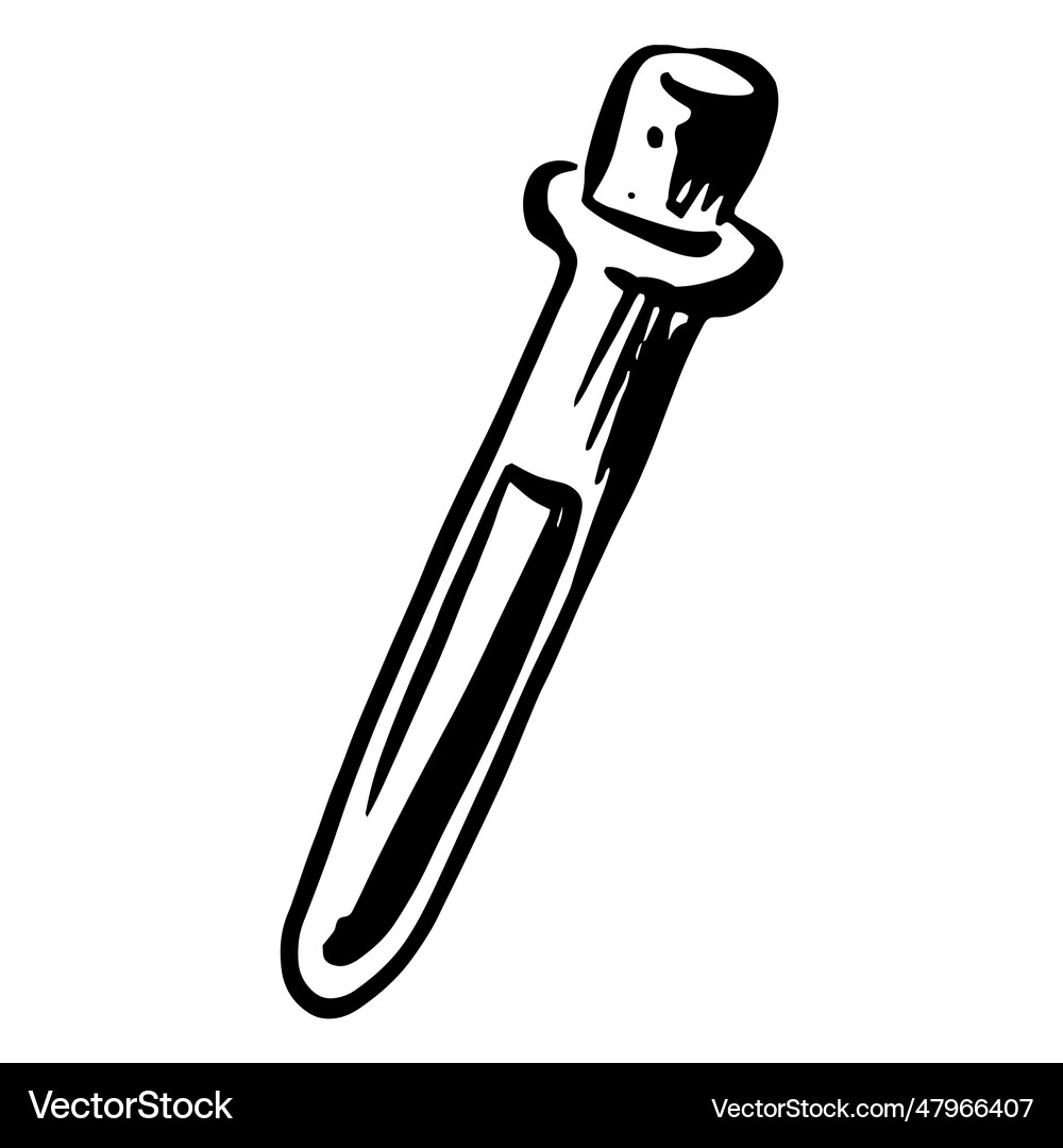 Chemistry test tube hand drawn Royalty Free Vector Image