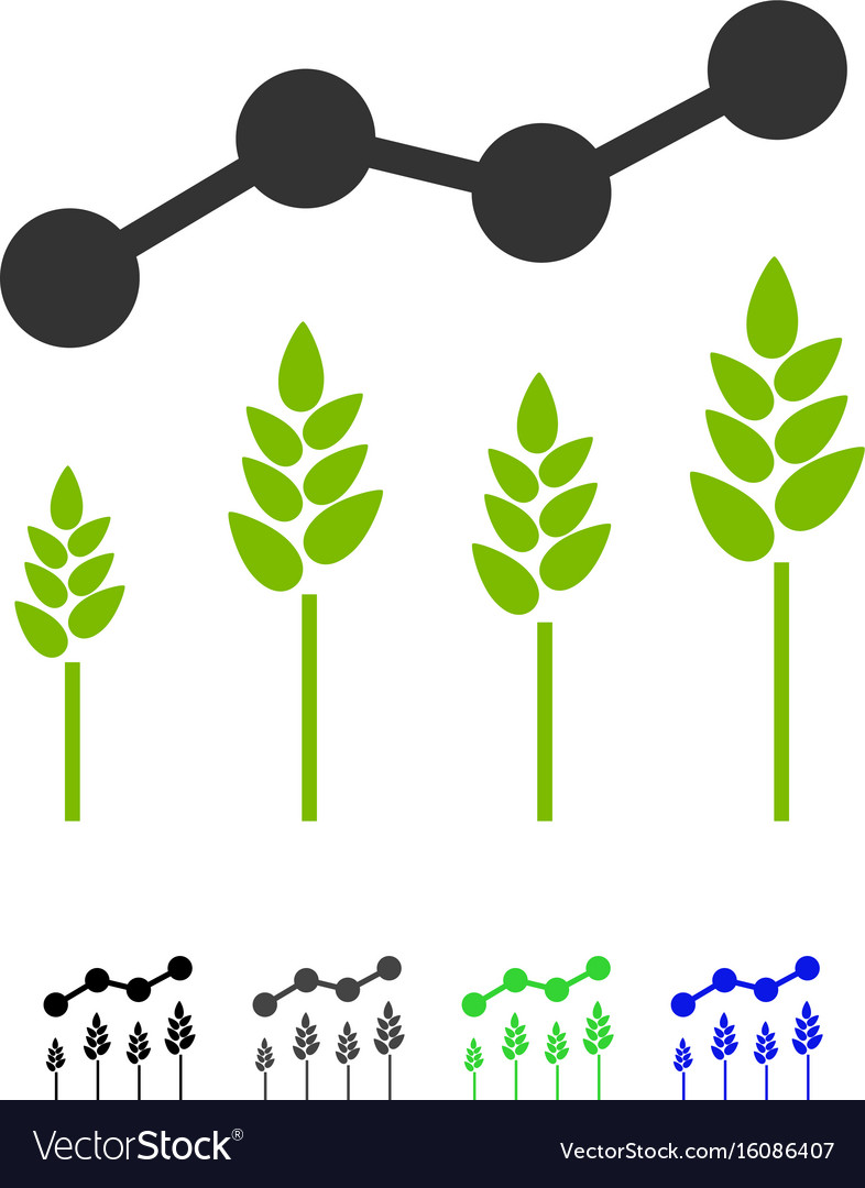 Crop analytics flat icon Royalty Free Vector Image