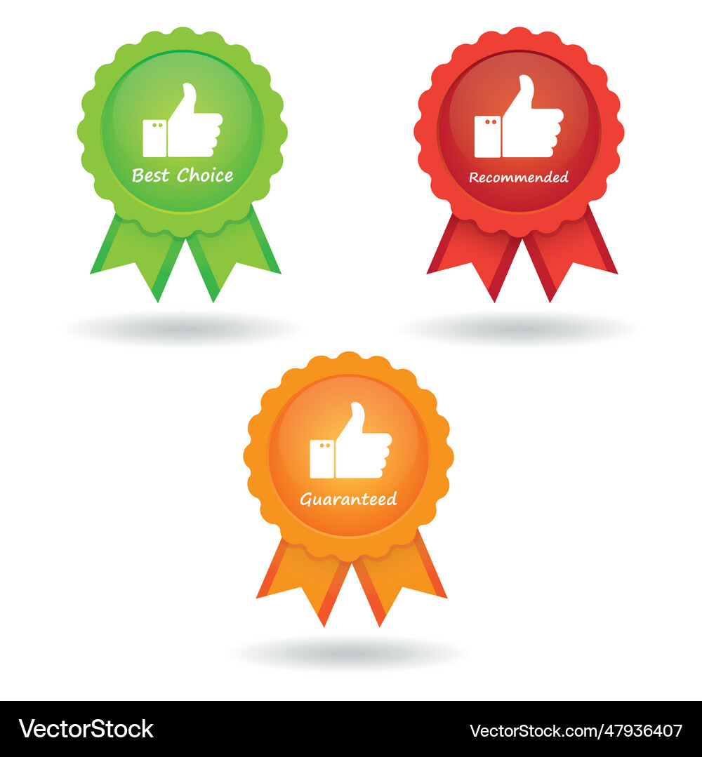 Guaranteed best choice and recommended labels Vector Image