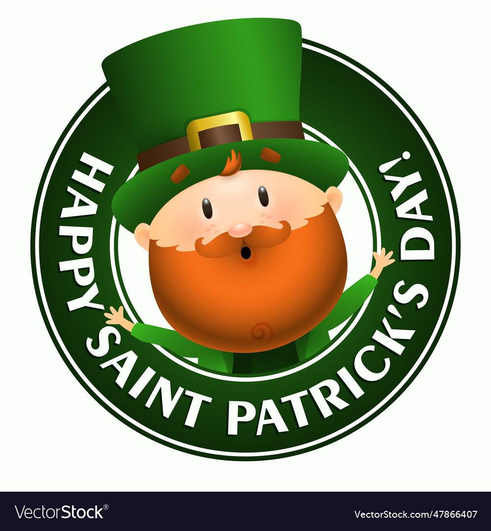 Happy Saint Patricks Day Lettering With Leprechaun
