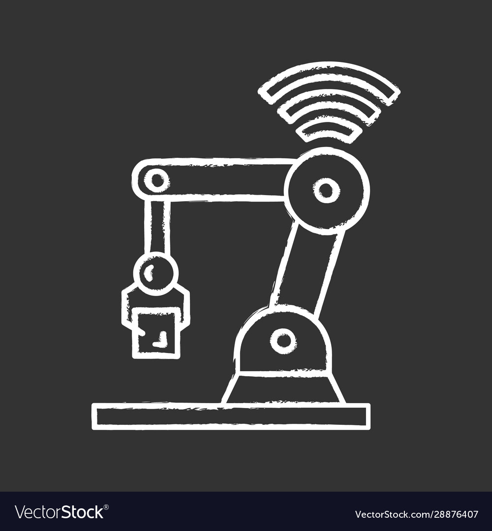 Iot robot chalk icon Royalty Free Vector Image