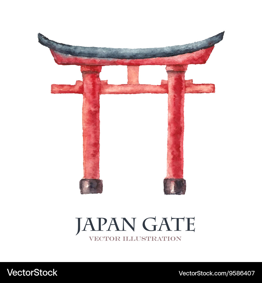 Japan gate isolated on white torii gate japanese Vector Image