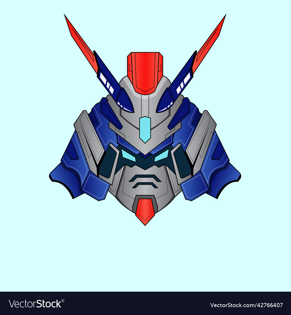 Mecha head basic costum robotic design Royalty Free Vector