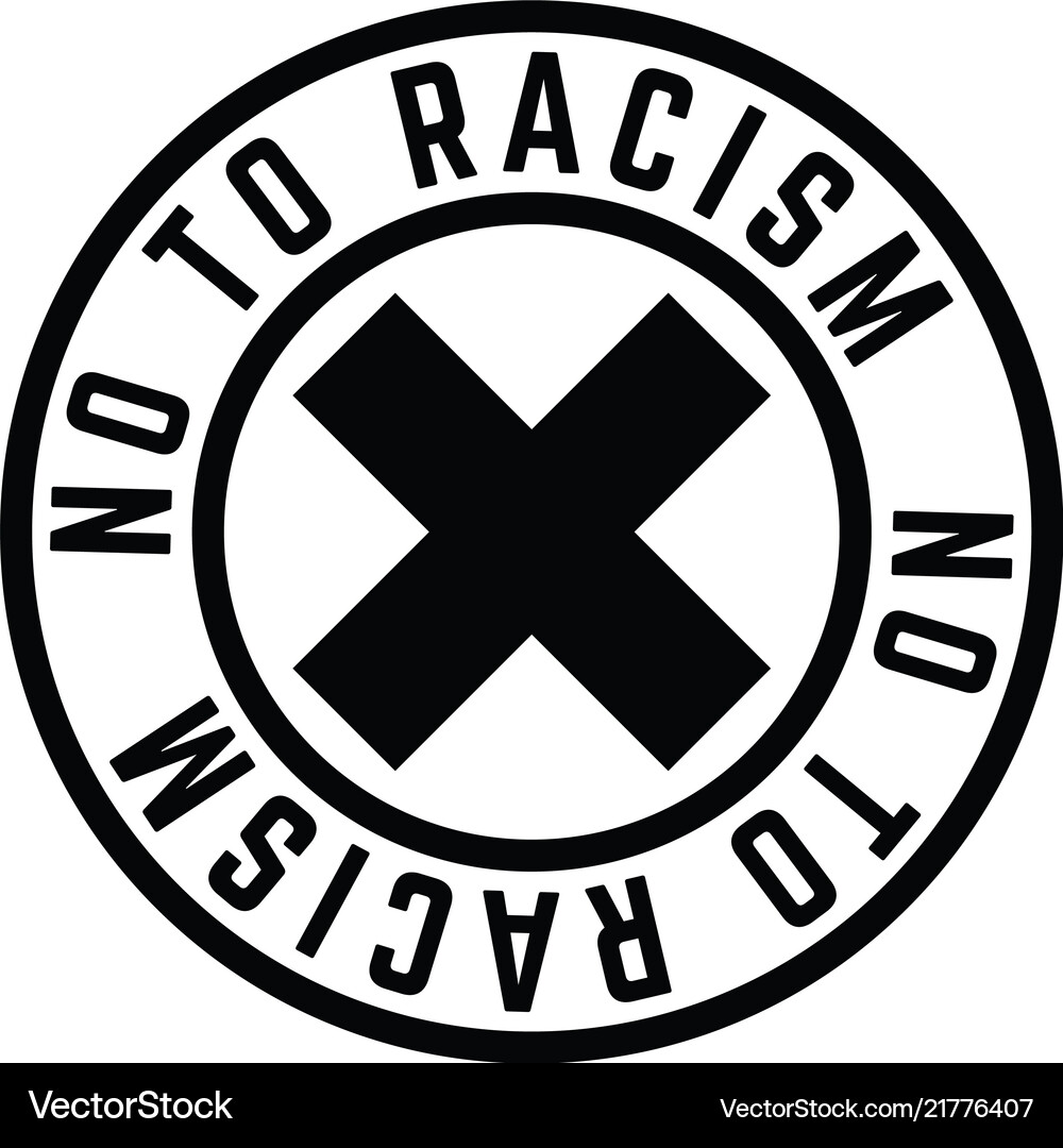 No to racism stamp on white Royalty Free Vector Image