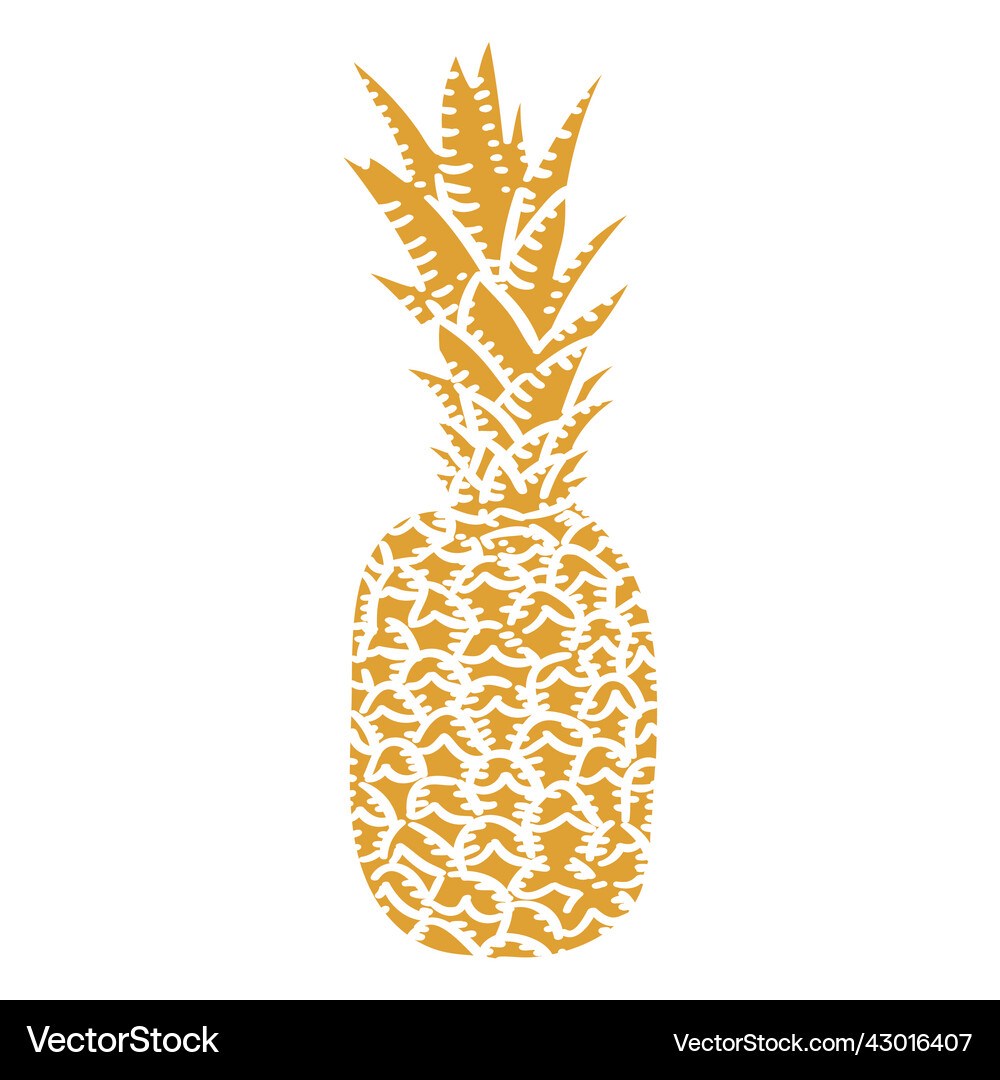 Pineapple ingredient cut-out Royalty Free Vector Image