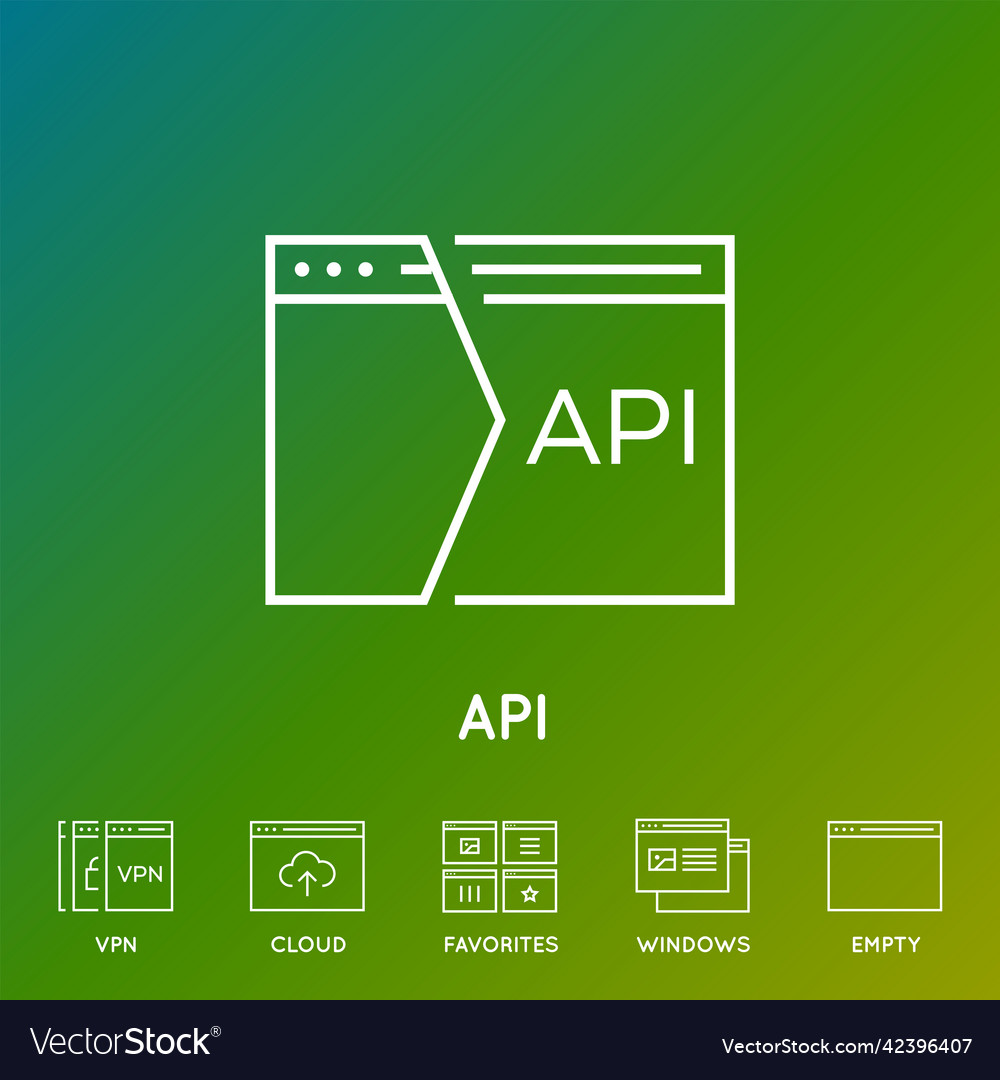 Set of minimal browser developing app and coding Vector Image
