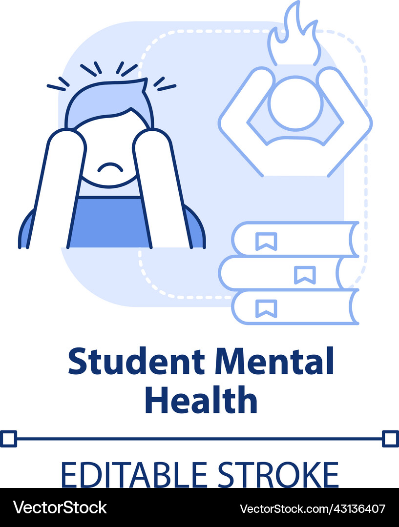 Student mental health light blue concept icon Vector Image