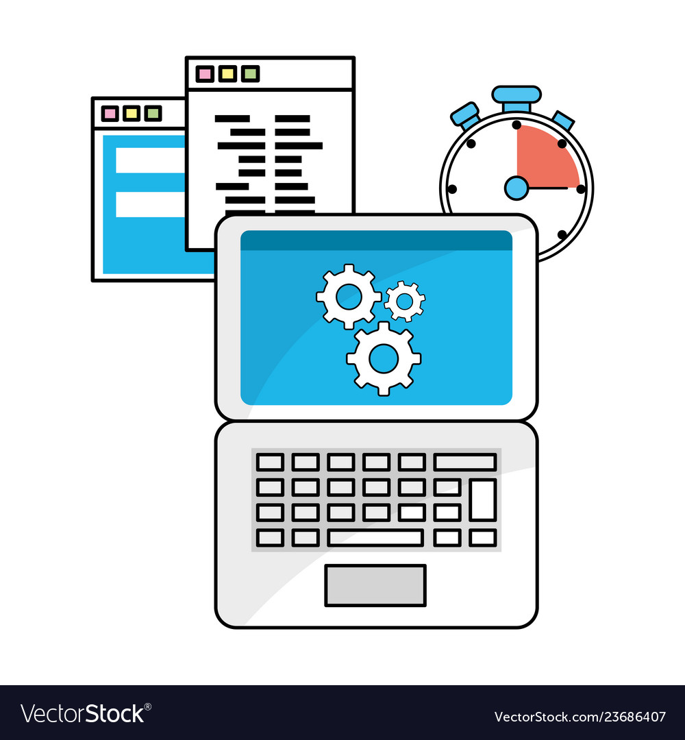 Technology computing cartoon Royalty Free Vector Image