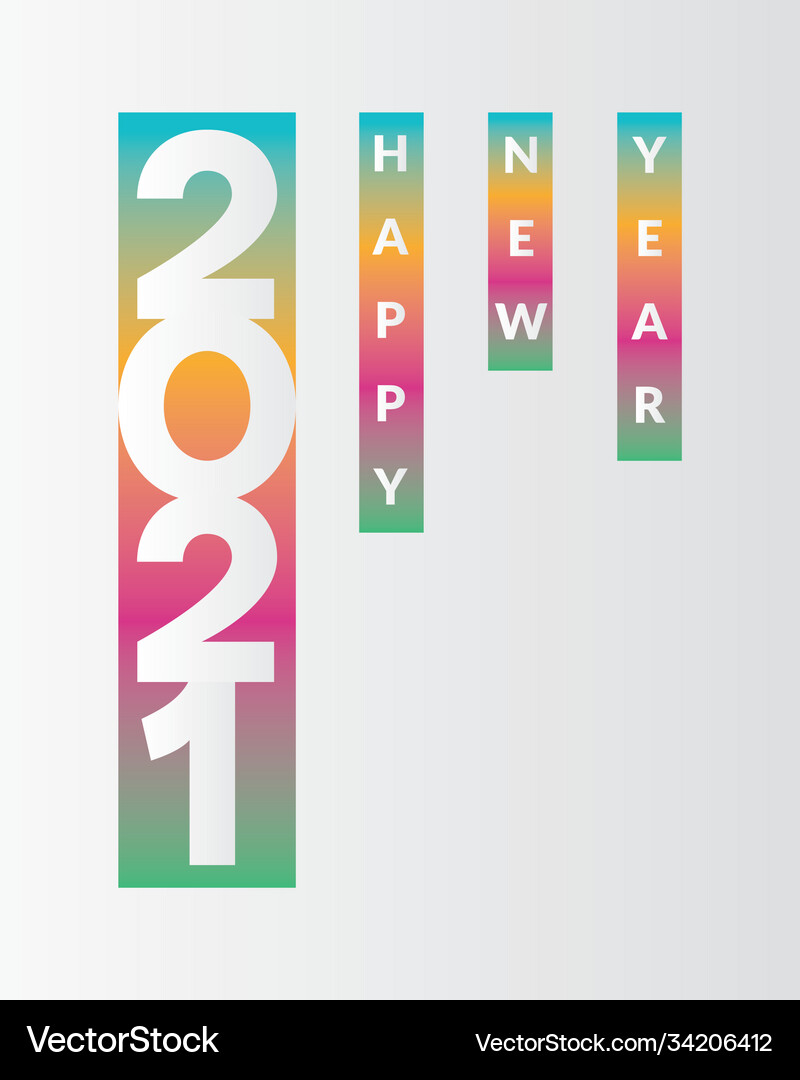 2021 happy new year multicolored banner Royalty Free Vector