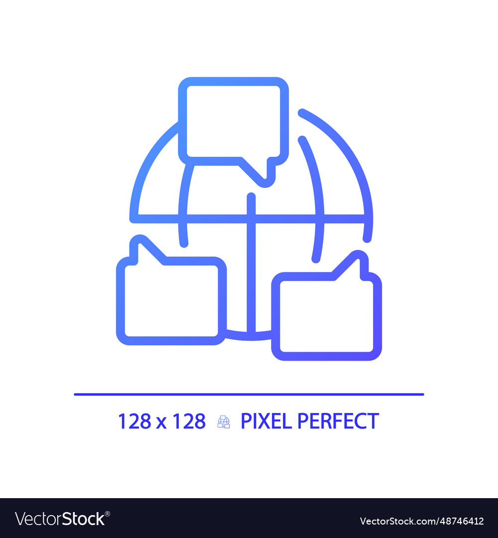 2d thin linear gradient collaboration icon Vector Image
