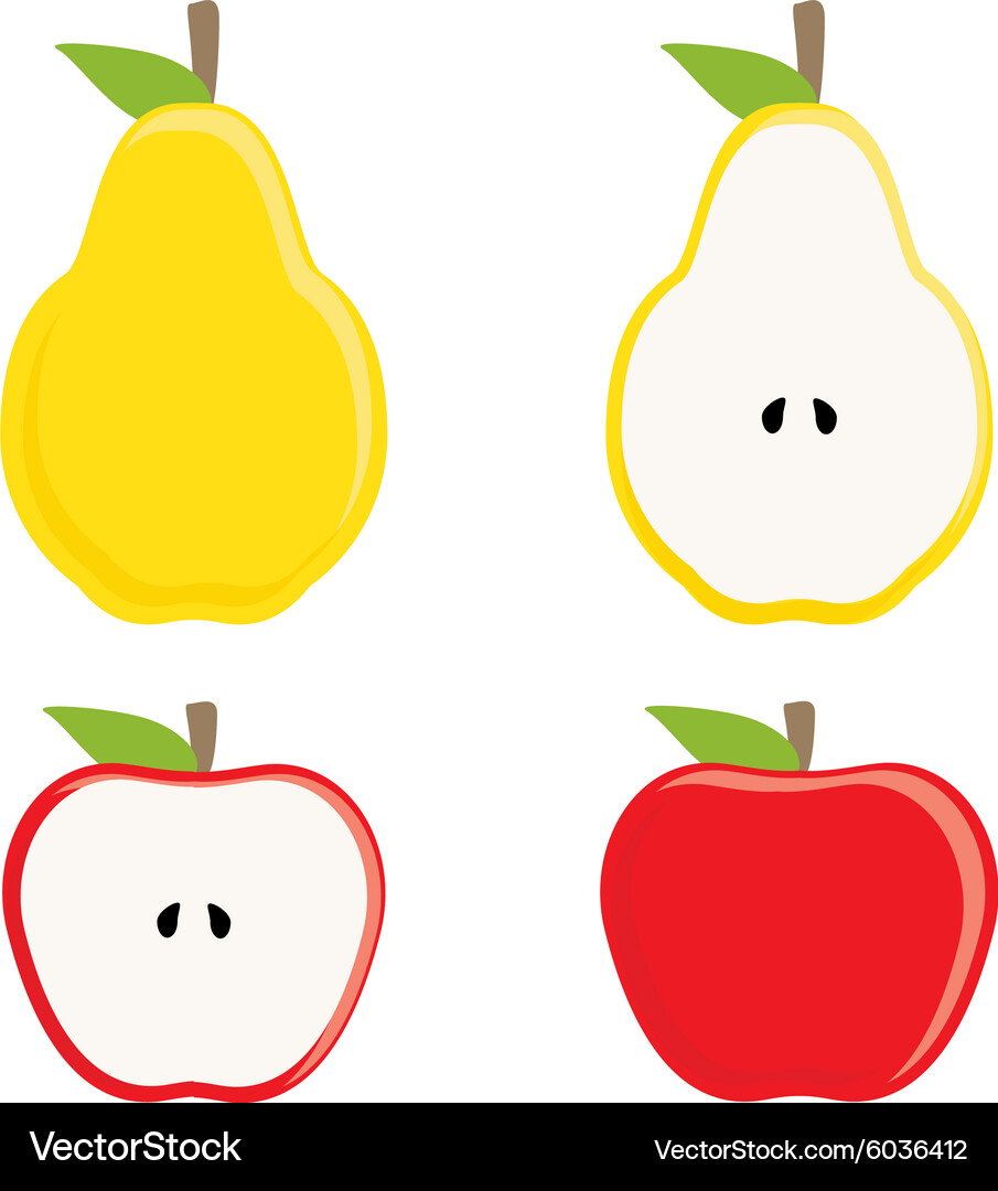 Apple and pear Royalty Free Vector Image - VectorStock