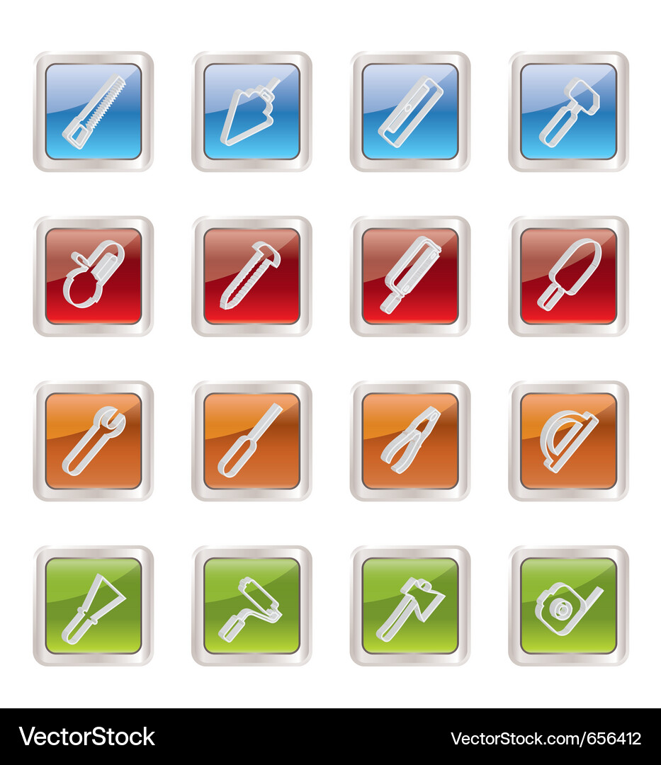 Construction and building tools icons Royalty Free Vector
