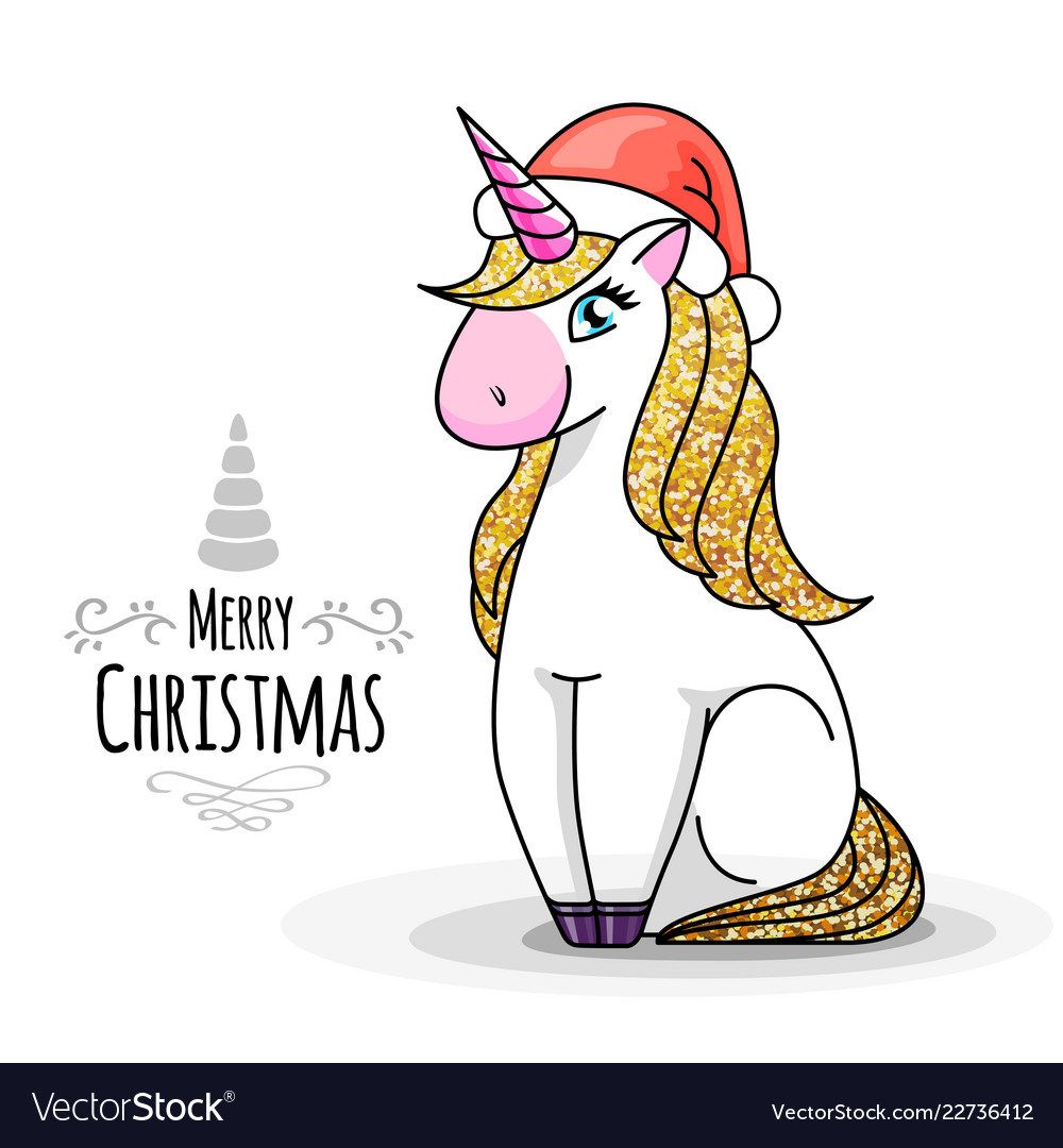 Fantasy animal horse unicorn Royalty Free Vector Image