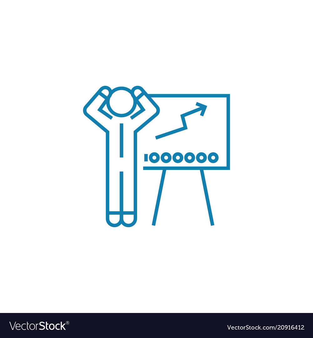 Financial Analyst Linear Icon Concept Royalty Free Vector