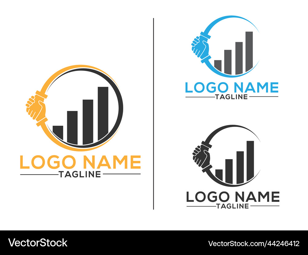 Financial logo design partnership logo Royalty Free Vector