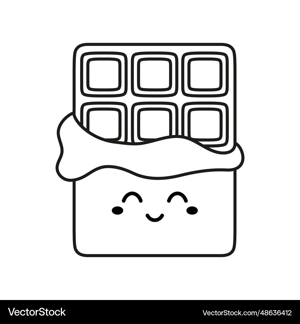 Flat of outline chocolate bar Royalty Free Vector Image